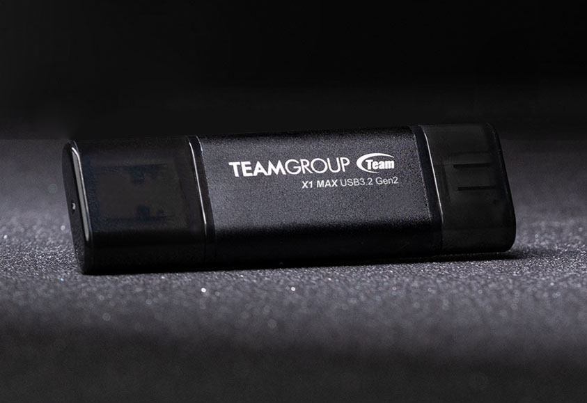 TEAM X1 MAX DRIVE 256GB BLACK USB 3.2 Gen2 External Solid State Flash Drive, Dual Interface Type ...